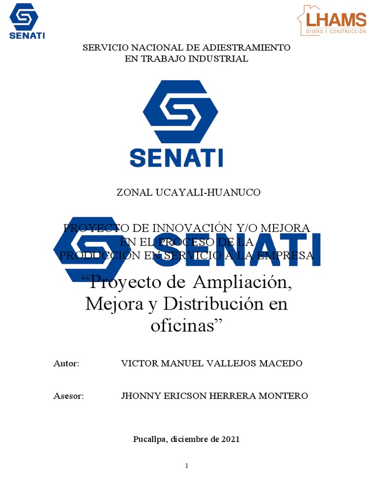 Proyecto de Innovacion y Mejora en Remodelacion y Ampliacion de Oficinas | PDF | Fundación ...