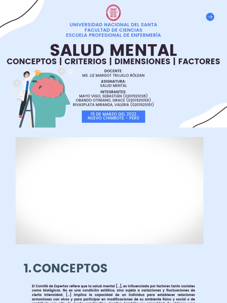 Salud Mental: Conceptos y Criterios | PDF | Mente | Salud mental