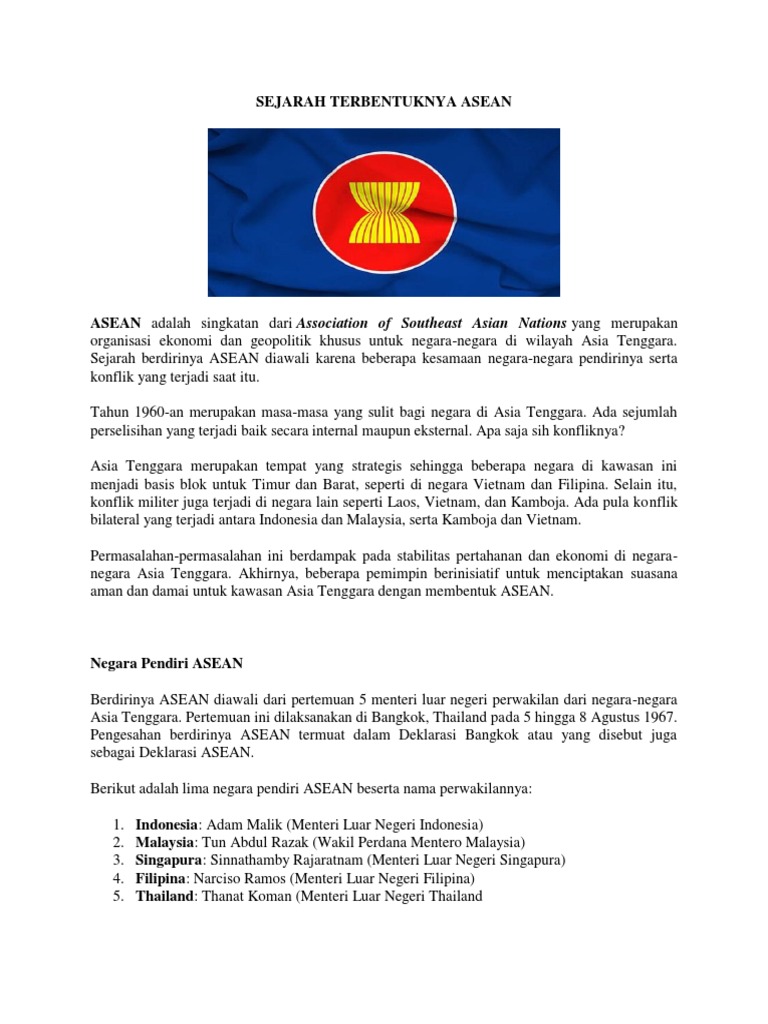 Sejarah Terbentuknya Asean | PDF