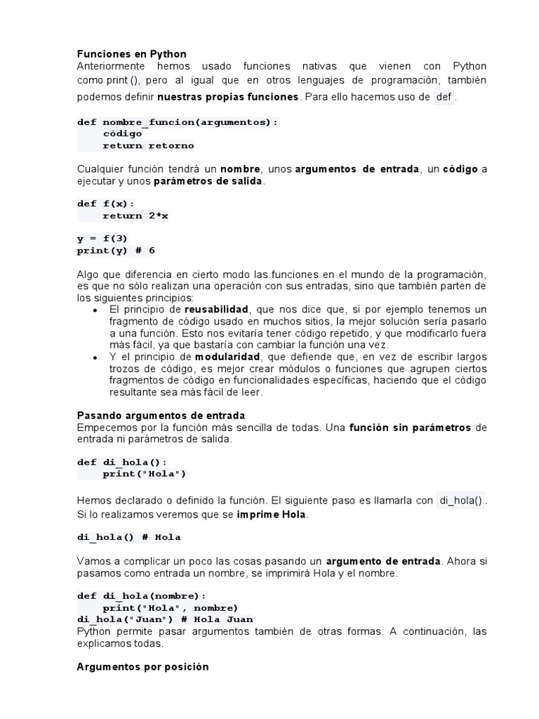 Funciones en Py | PDF | Python (lenguaje de programación) | Función ...
