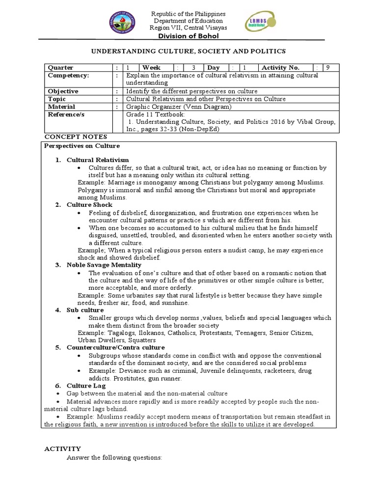 SHS HUMSS UCSP Wk3 1-4 | PDF | Cultural Heritage