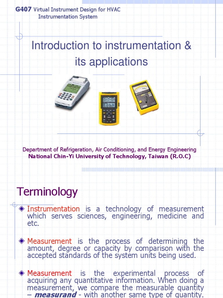 Lec1.0 - Introduction To Instrumentation & Its Applications | PDF | Measurement | Measuring ...