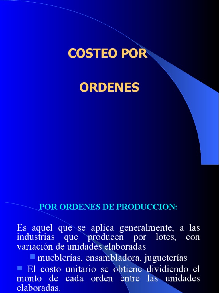 Costos Por Ordenes de Trabajo | PDF
