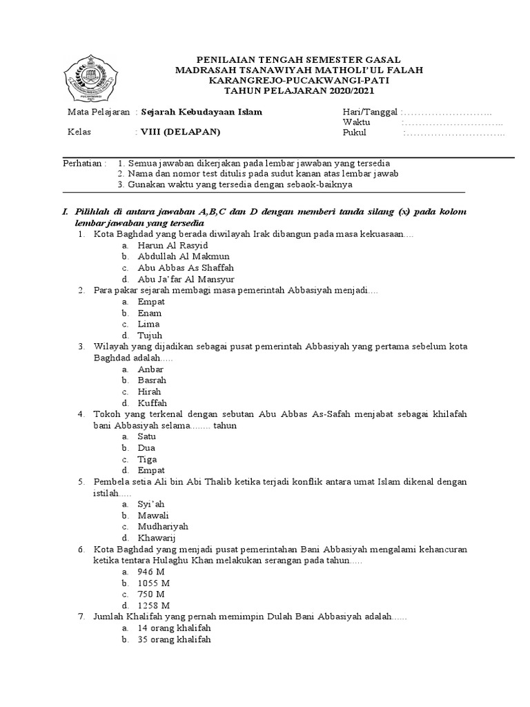 Soal Ski KLS 8. | PDF