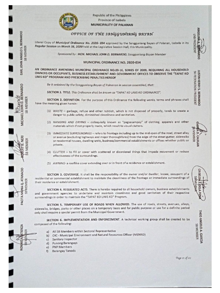 Municipal Ordinance No. 2020 34 | PDF