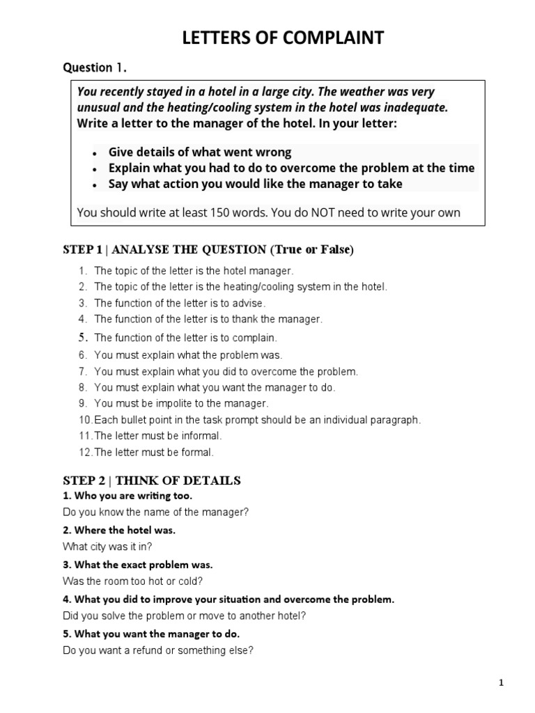 Letters of Complaint | PDF