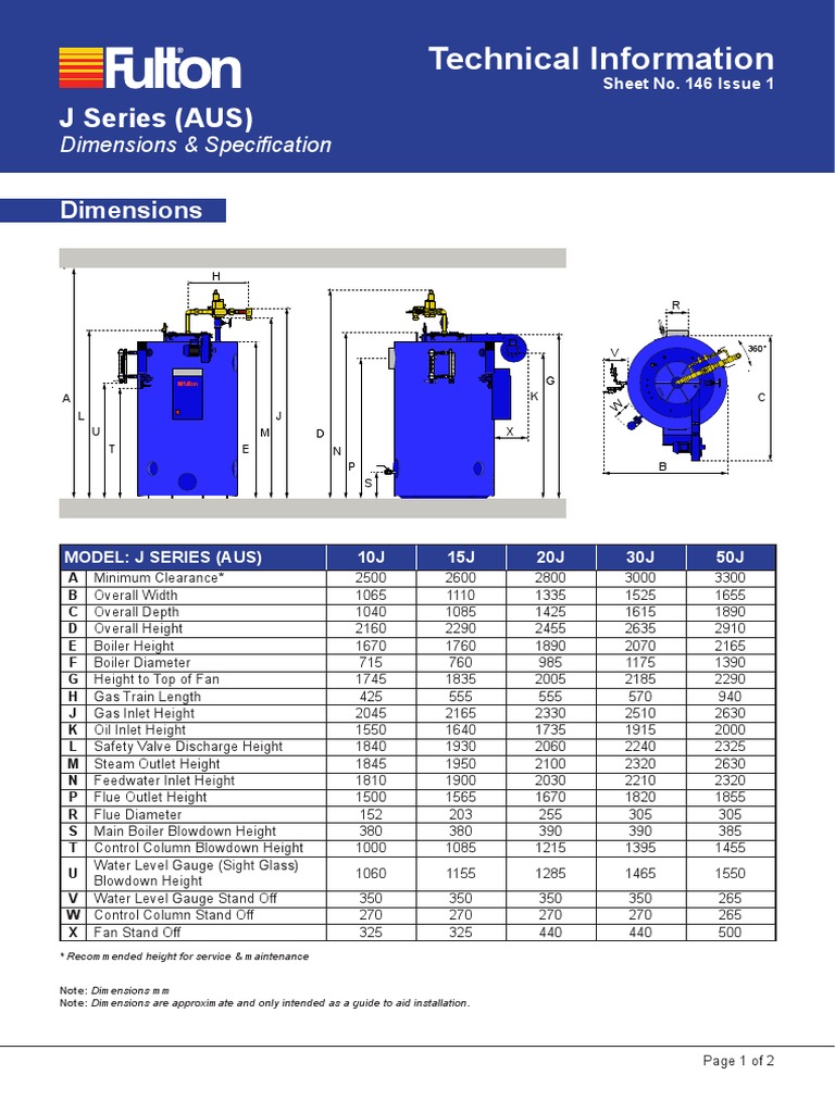 Boiler Data Sheet (J50) | Download Free PDF | Boiler | Home Appliance