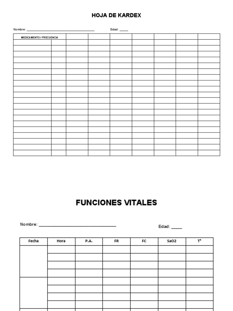 Kardex Enfermería | PDF
