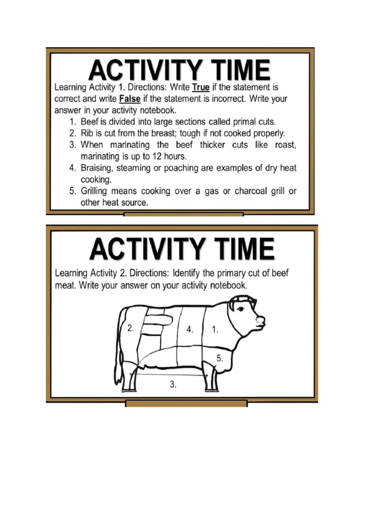 Quiz-Cooking Meat Cuts | PDF