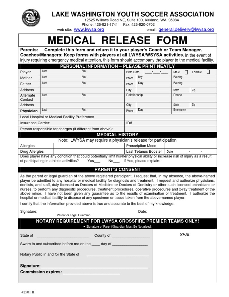 Medical Release Form | PDF