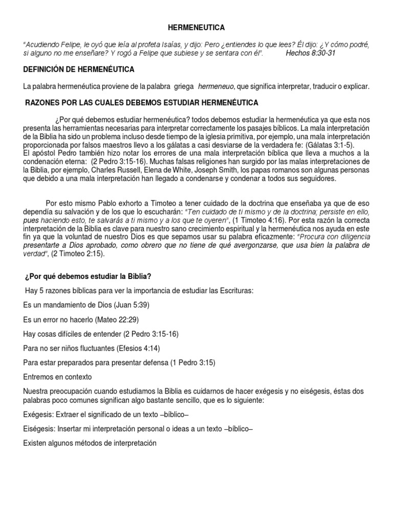 Hermeneutica | PDF | Biblia | Hermenéutica