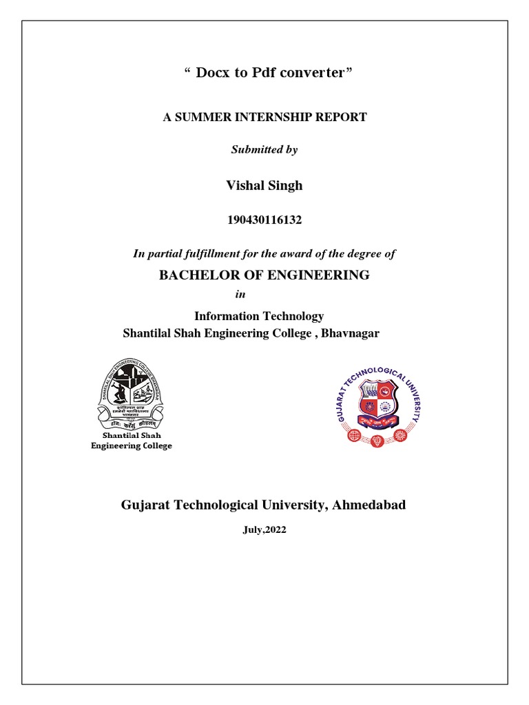 Internship Report | PDF | Software Development | Information Technology