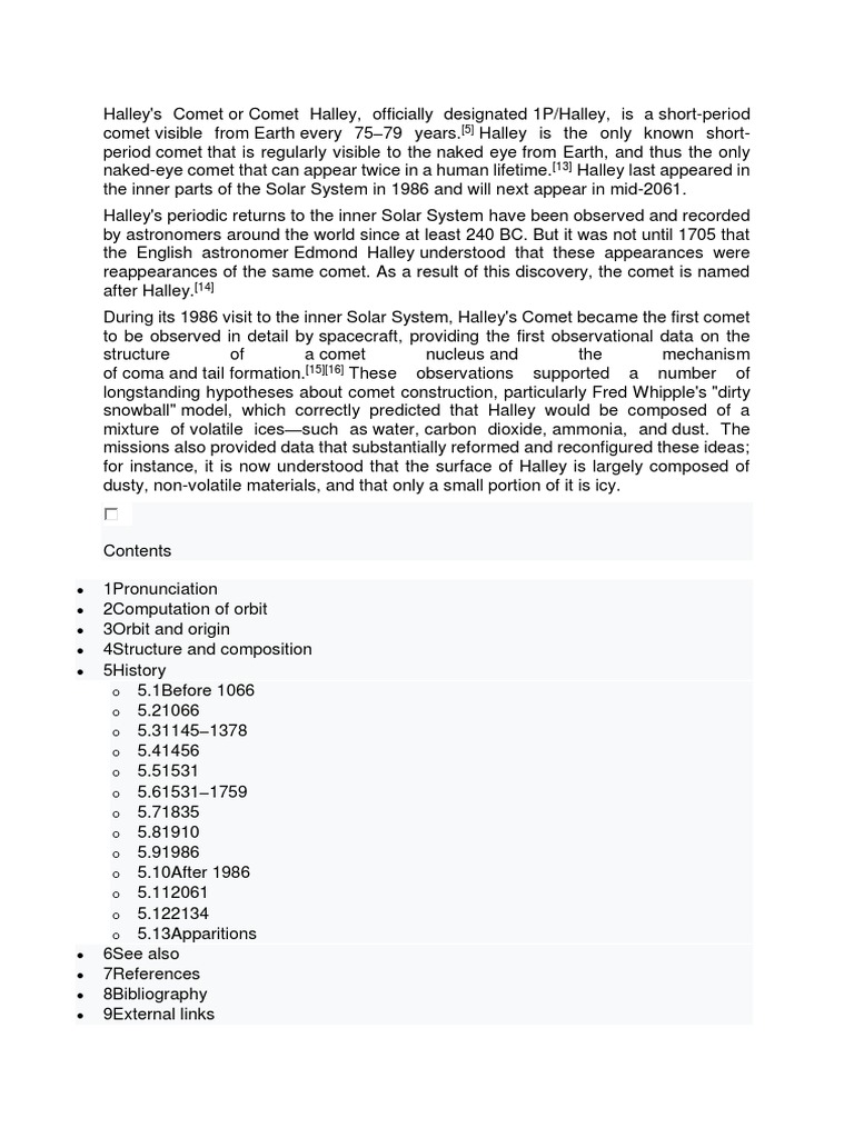 Halley | PDF | Comet | Solar System