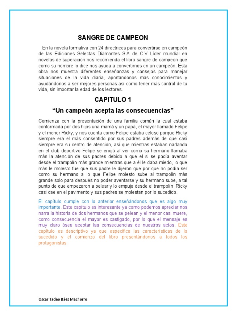 SANGRE DE CAMPEON | PDF
