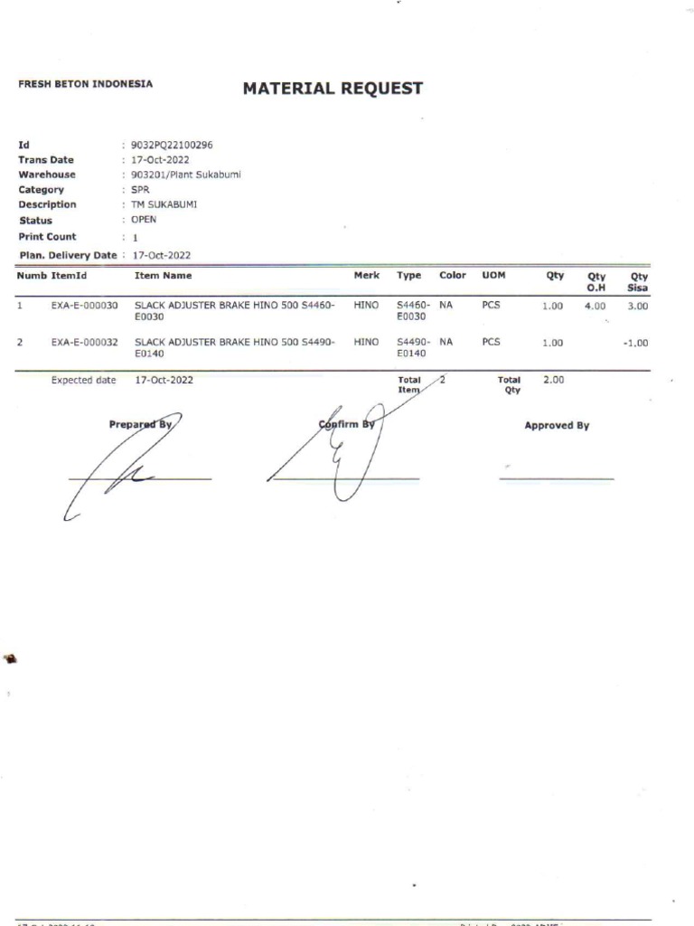 MR Slack Adjuster Hino 500 | PDF