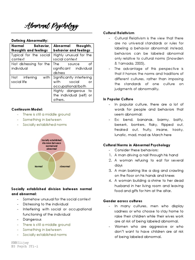 Chapter1 Abnormal Psychology | PDF | Psychotherapy | Psychoanalysis