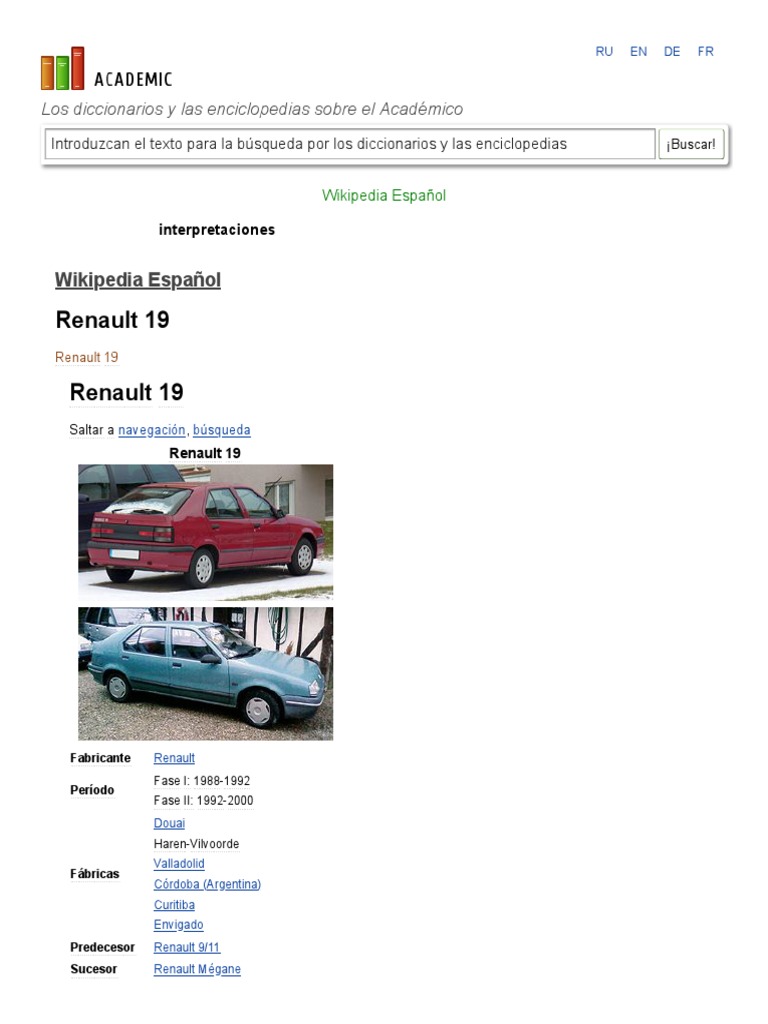 Renault 19 | PDF | Transporte | Vehículos terrestres