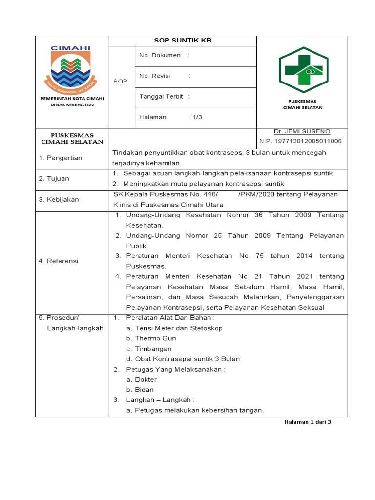 Sop Suntik KB | PDF