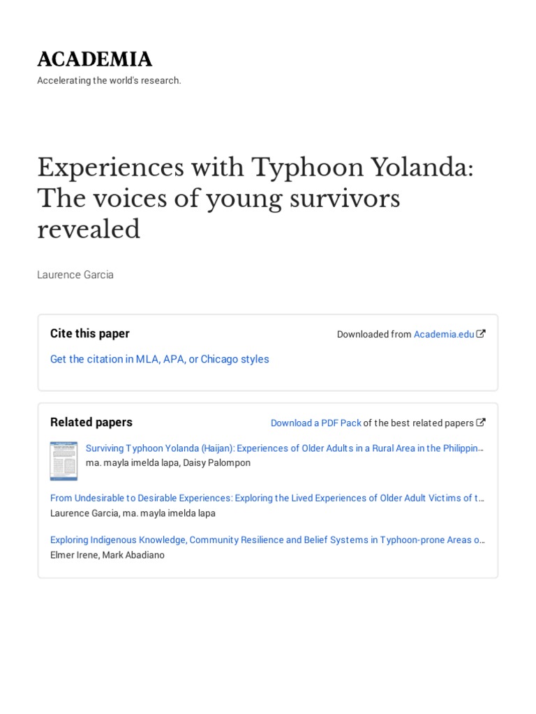 Experiences With Typhoon Yolanda The Voi-With-Cover-Page-V2 | PDF ...