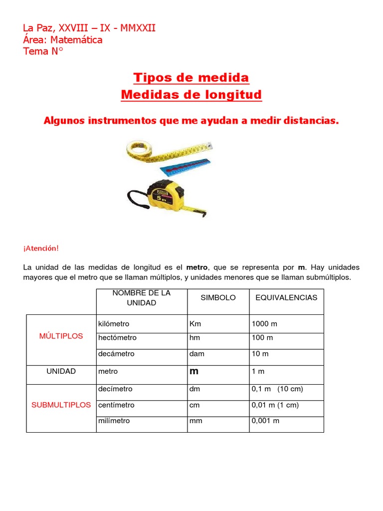 Medidas y conversiones de longitud | PDF | Distancia | Metrología