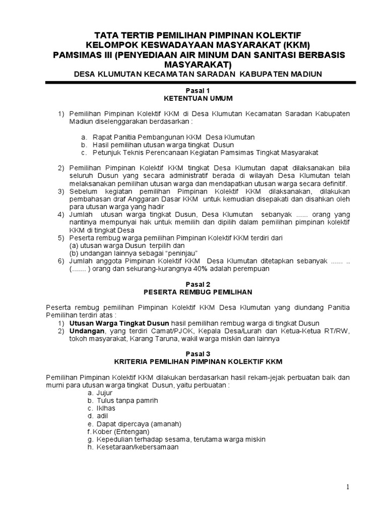 TATIB Pemilihan KKM | PDF