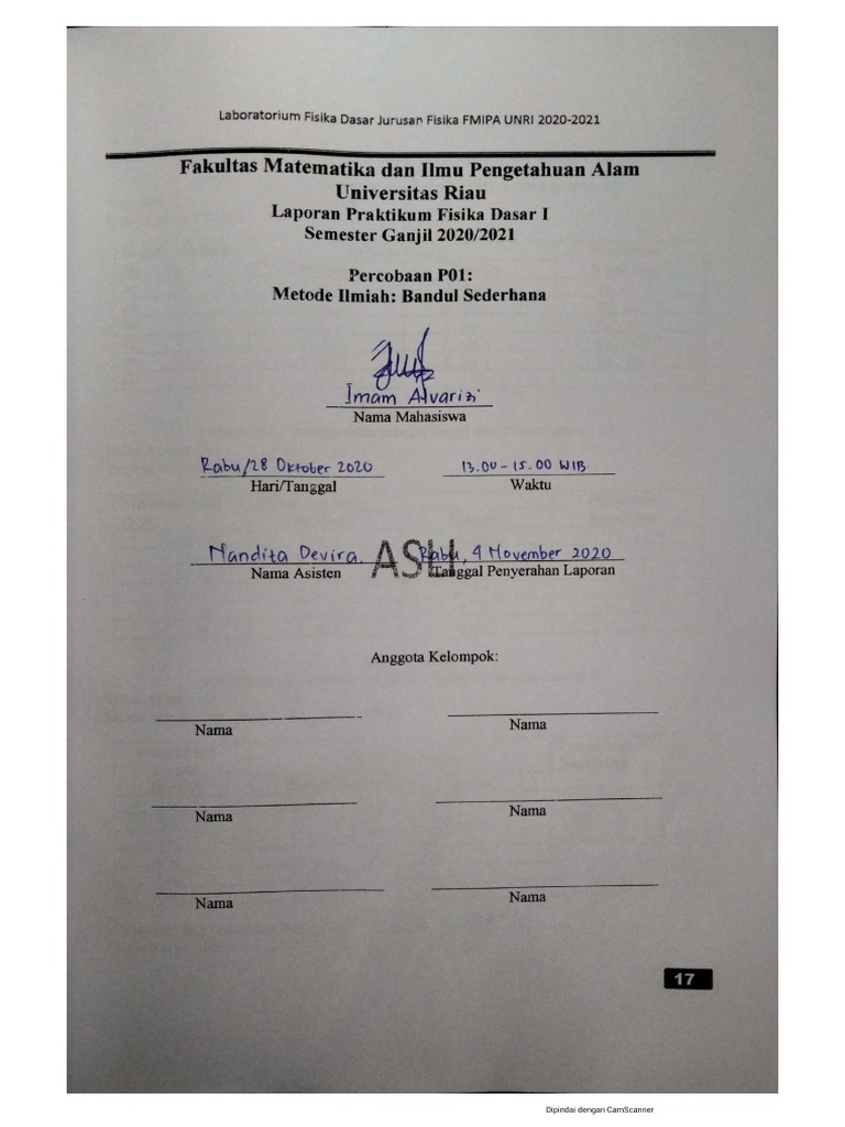 Imam Alvarizi - 2007125613 - P01 | PDF