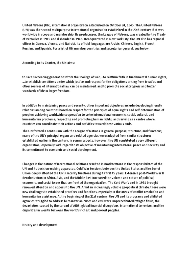 UN Reviewer | PDF | United Nations | International Relations