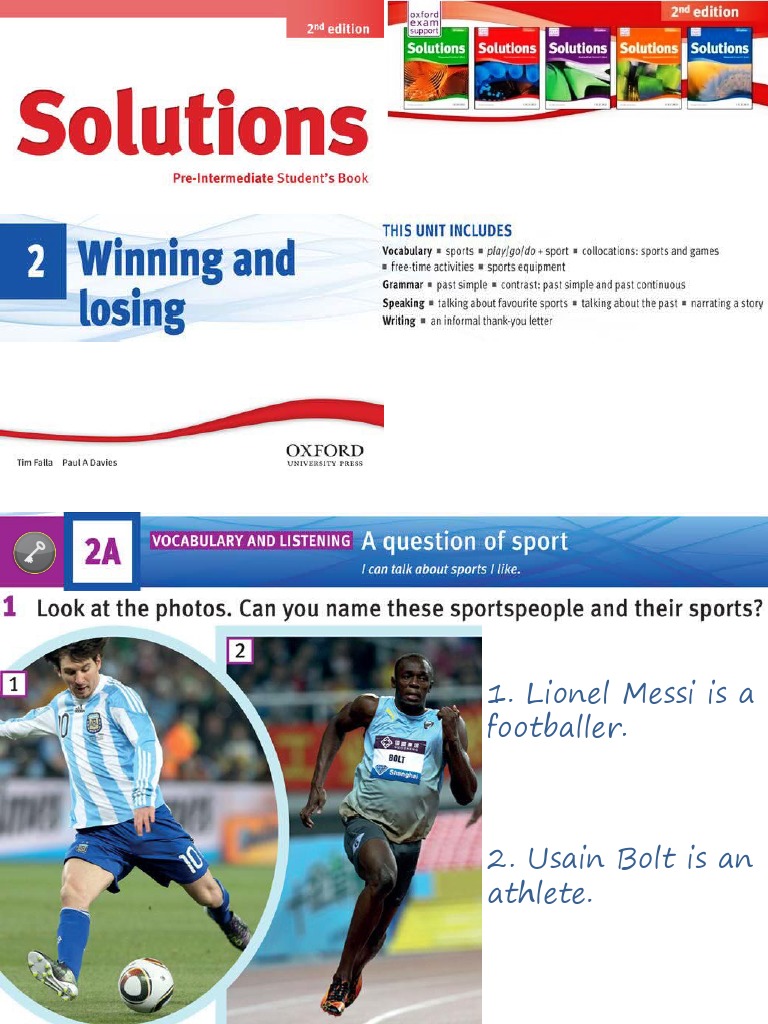 Solutions 2nd Edition Pre Intermediate Unit2 Pdf Volleyball Individual Sports