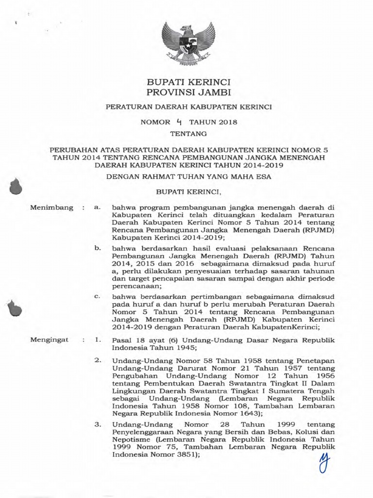 Perda No 4 Tahun 2018 | PDF
