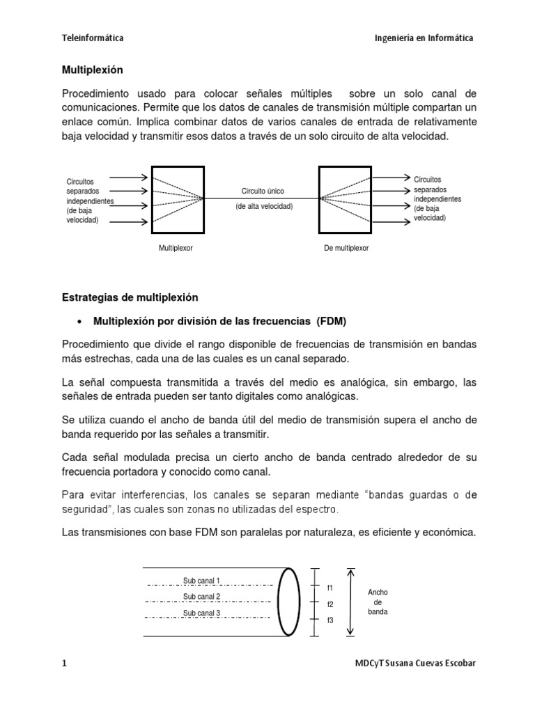 Tecnicas de Multiplexion - Teleinf | PDF | Multiplexación | Ingeniería en telecomunicaciones