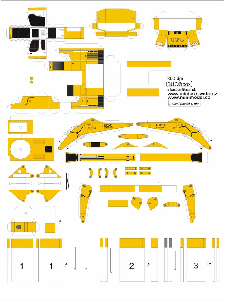 Liebherr R964 Hydraulic Excavator Vehicle Paper Model | PDF