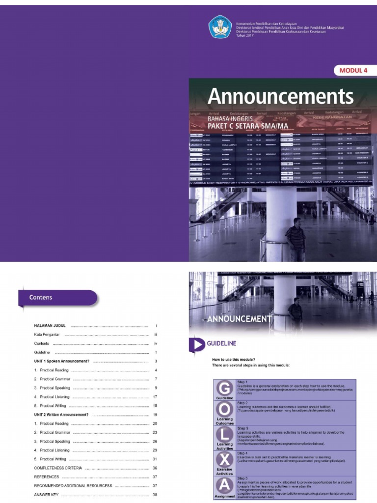 B Inggris Paket C - Final - Modul 4 Announcement - Sip - Page-0001 | PDF
