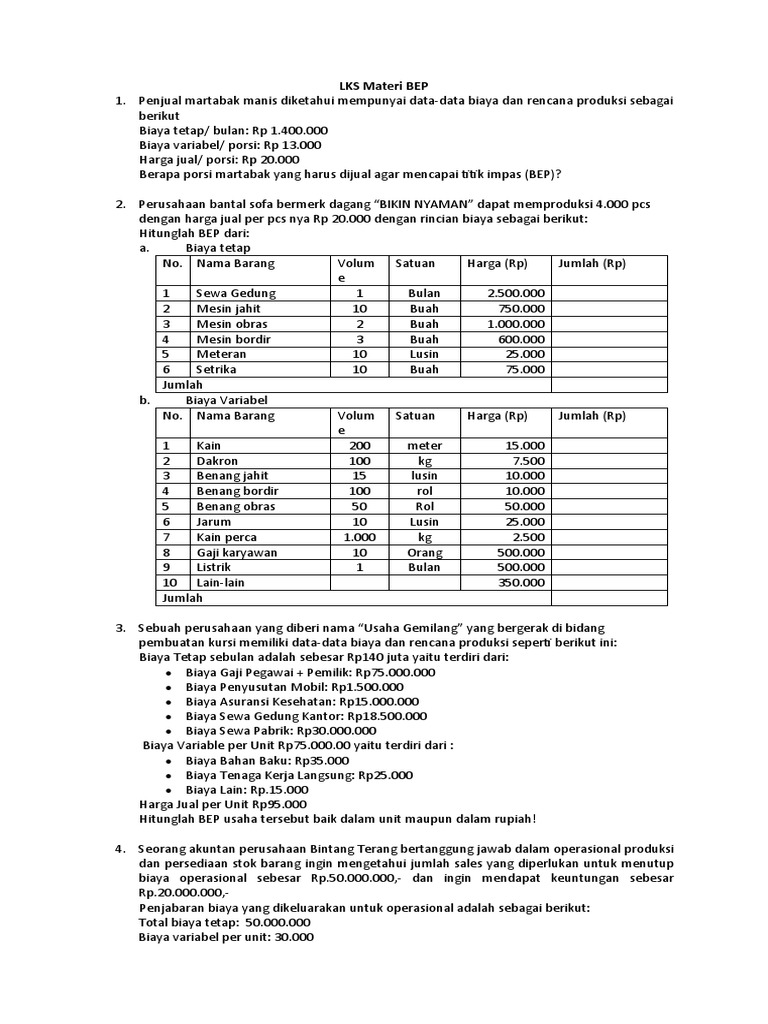 LKS Materi BEP | PDF