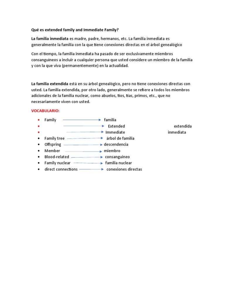 Qué Es Extended Family and Immediate Family (LUIS GÓMEZ) | PDF