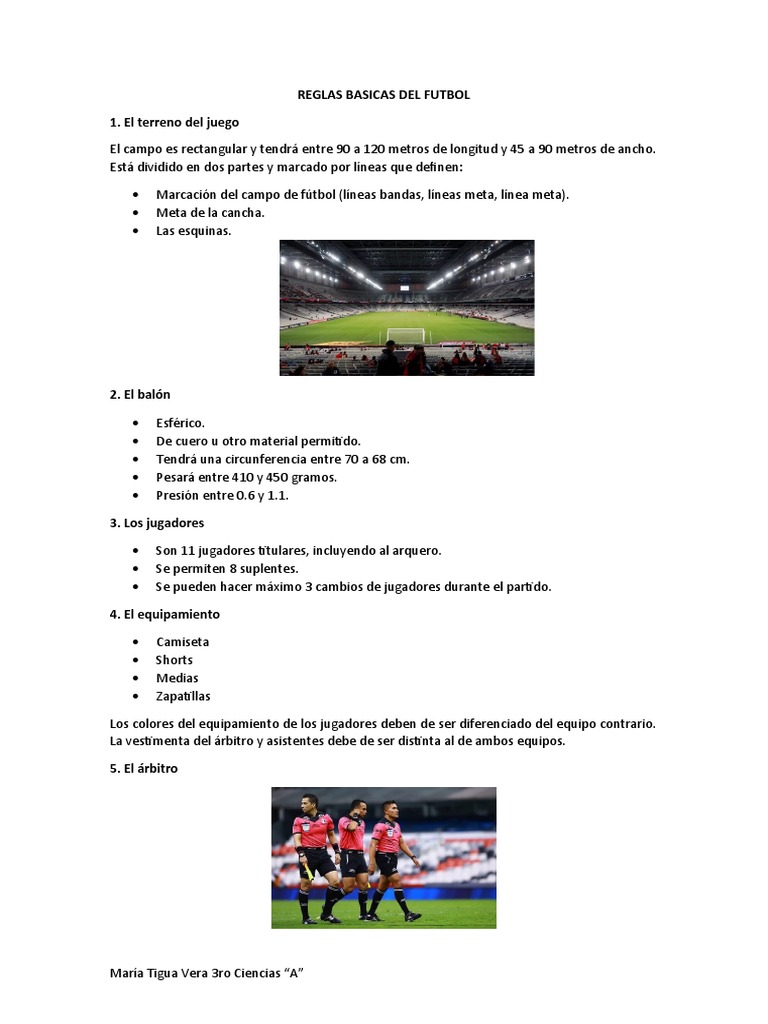Reglas Basicas Del Futbol | PDF | Asociación de Futbol | Códigos de fútbol