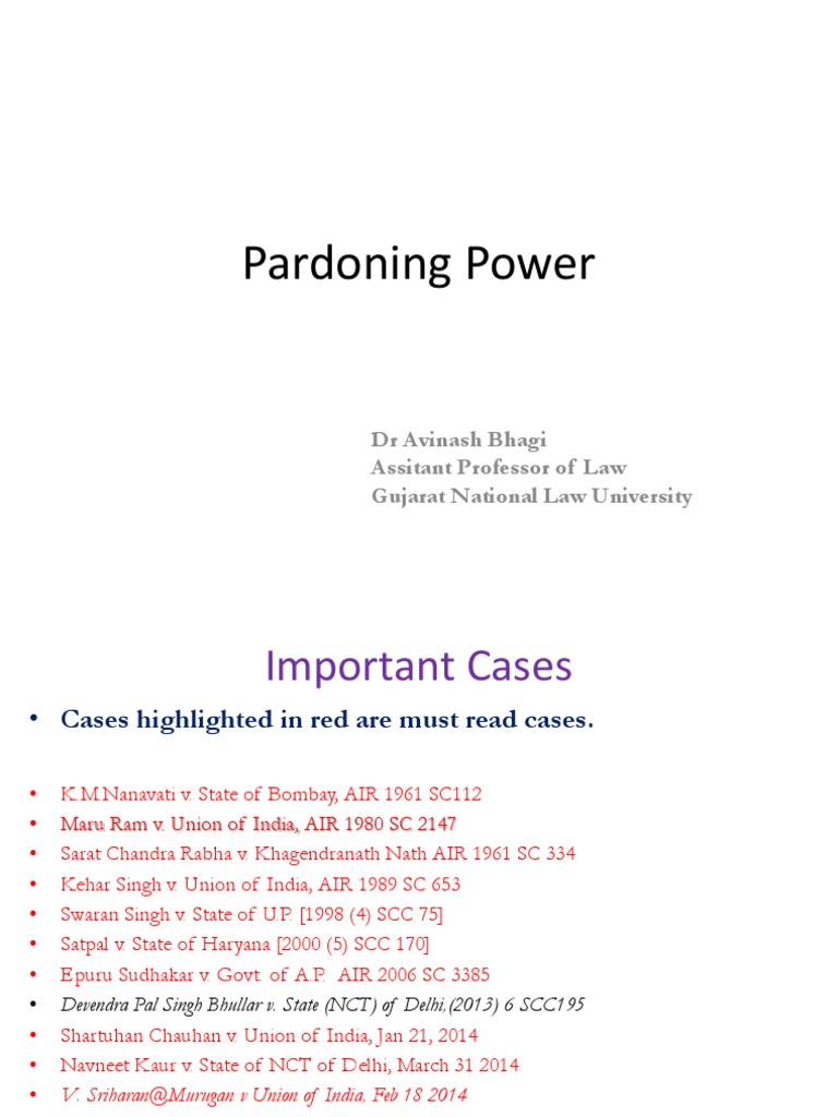 Pardoning Power | PDF | Pardon | Public Law