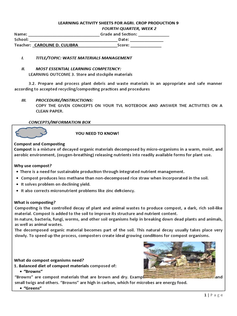 Q4 Tle 9 Week 2 | PDF | Compost | Decomposition