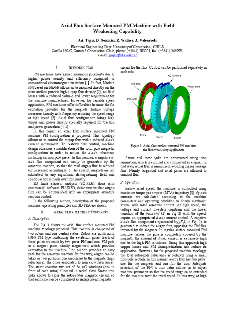 Axial Flux PM Machine Performance Analysis | PDF | Electric Motor ...