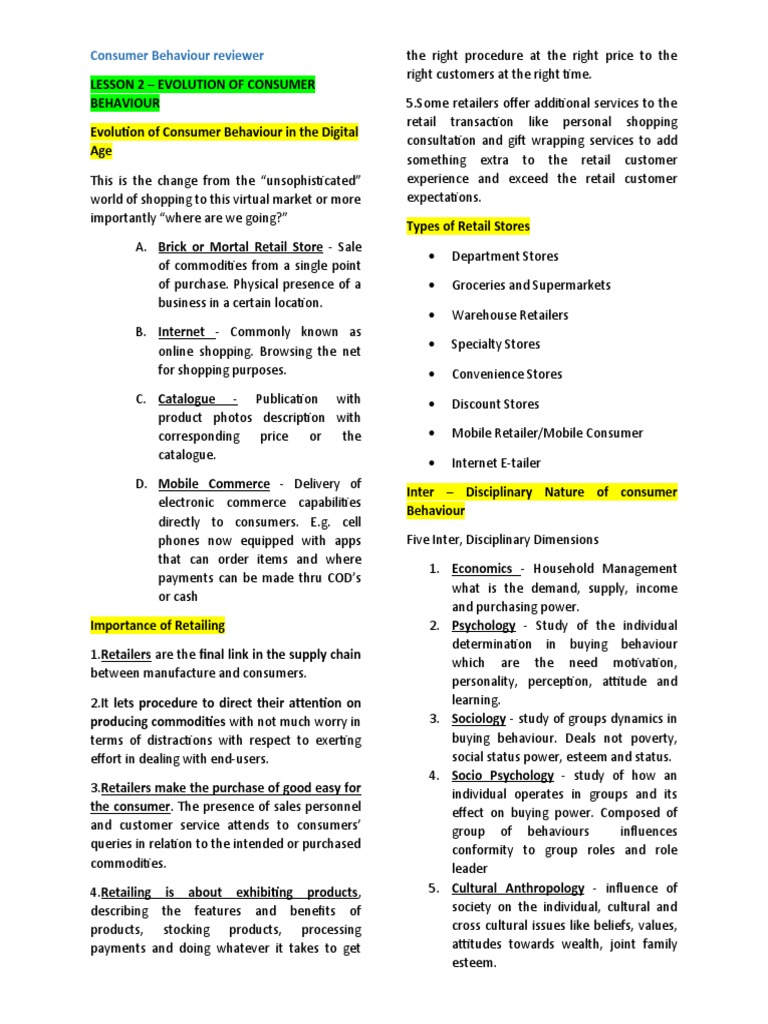 Consumer Behaviour Reviewer | Download Free PDF | Market Segmentation ...