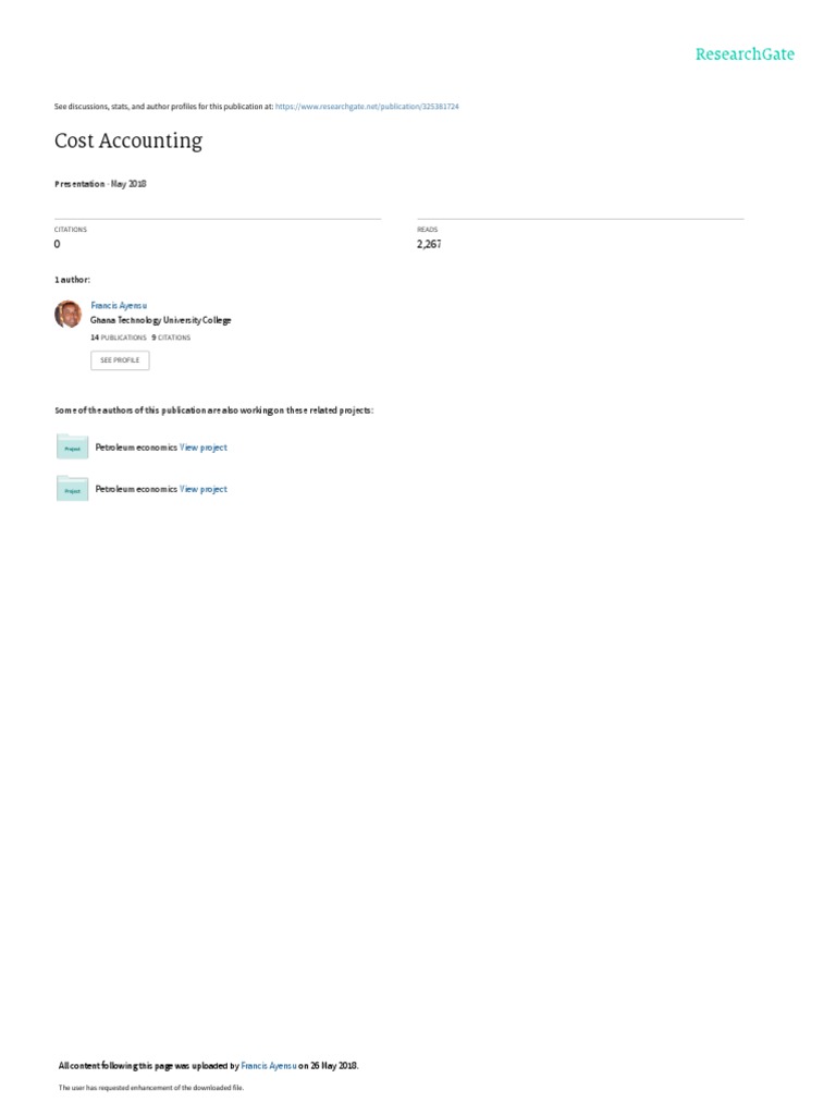 Cost Accounting Pdf Management Accounting Accounting