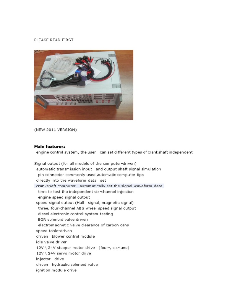 Ecu Sensor Simulation mst9000 Instruction | PDF | Ignition System ...