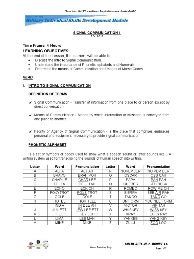 4.6 Signal Communication 1 | PDF | Telecommunications | Information And Communications Technology