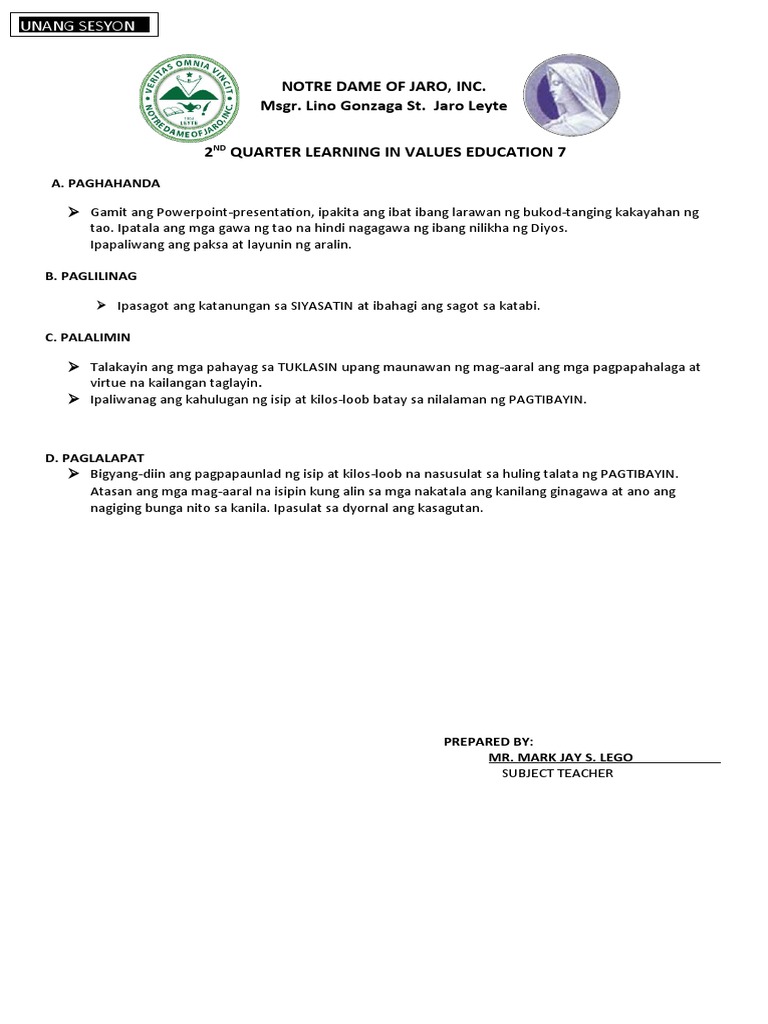 2nd Quarter Lesson Plan | PDF