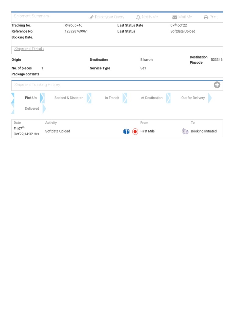 Track Shipment Status | PDF