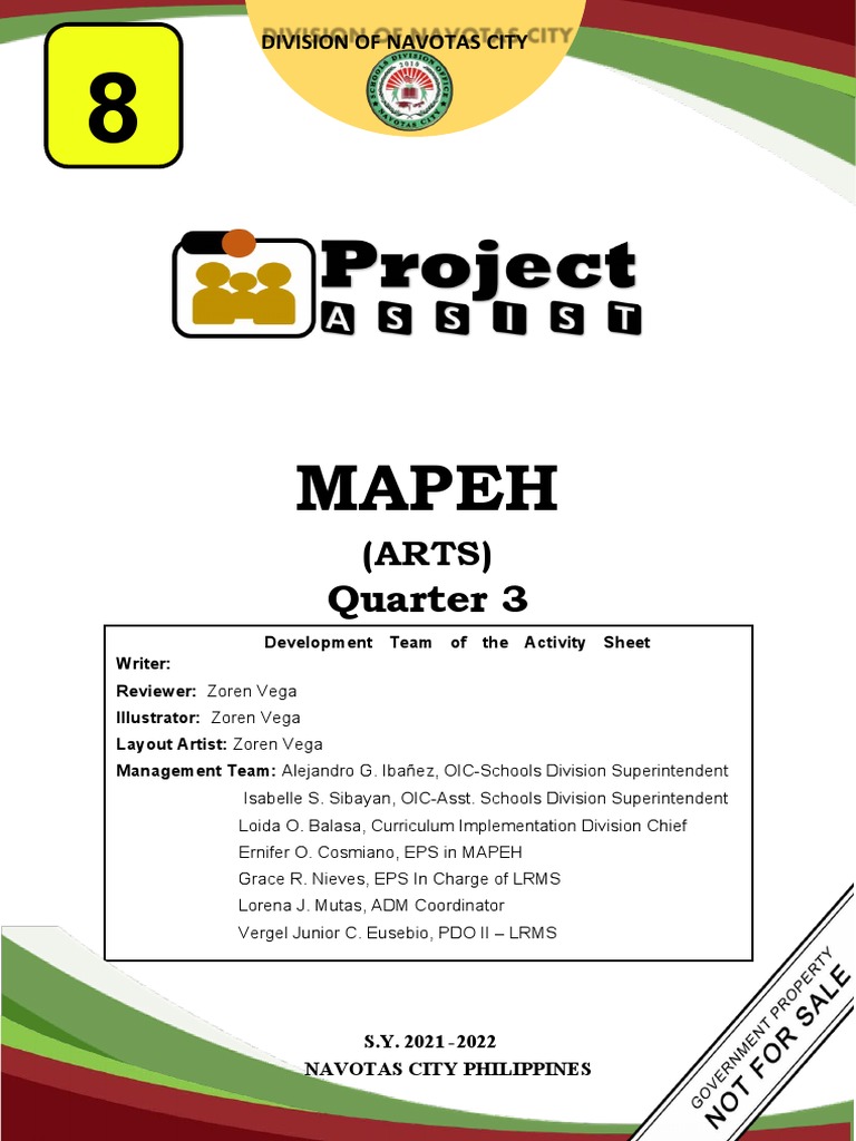 SDO Navotas Project-Assist - MAPEH Grade-8.. | PDF | Carpet | Aesthetics