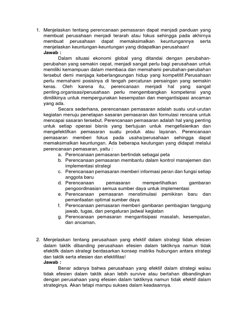 Tugas 1 Ekma4569 Perencanaan Pemasaran | PDF