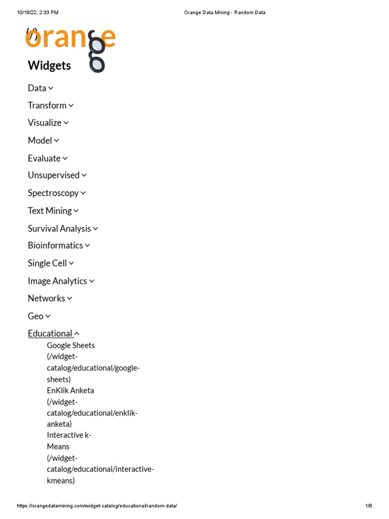 Orange Data Mining - Random Data | PDF | Probability Distribution ...