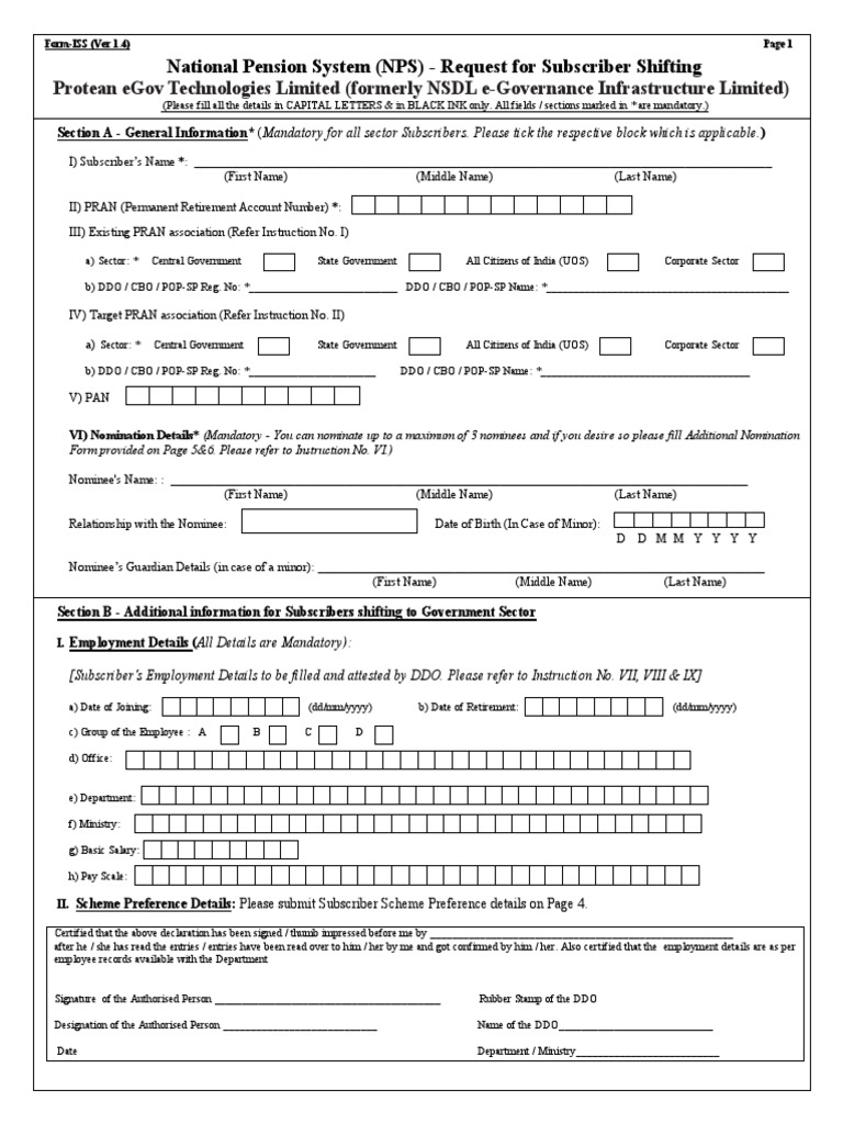 Form ISS - Inter Sector Shifting Form | PDF | Identity Document | Asset ...