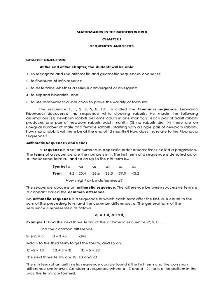 Mathematics in The Modern World 3 | PDF | Limit (Mathematics) | Summation