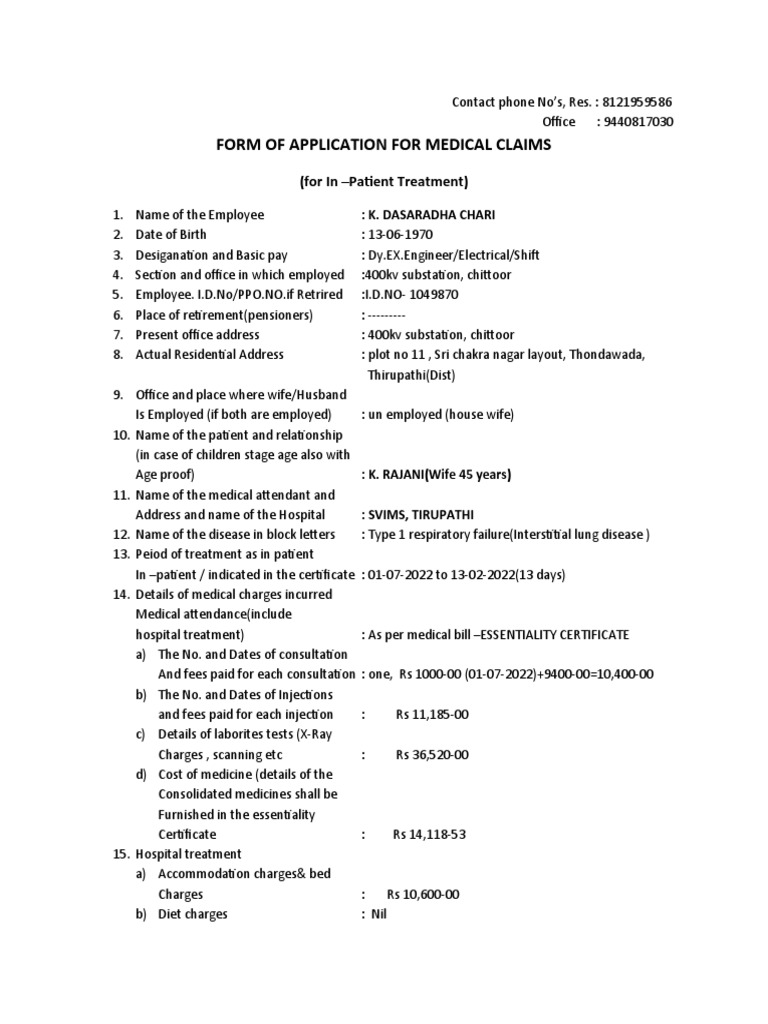Medical Bill of DAC | PDF | Health Care | Medicine